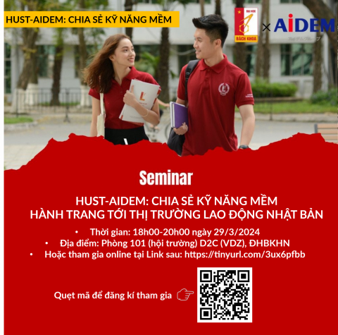 Mời Đăng Ký Tham Dự Seminar HUST-Aidem: Chia Sẻ Kỹ Năng Mềm - Hành ...